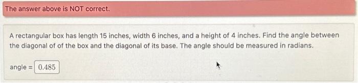 Solved A rectangular box has length 15 inches, width 6 | Chegg.com