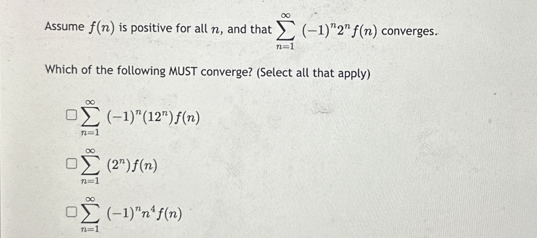Solved Assume f(n) ﻿is positive for all n, ﻿and that | Chegg.com
