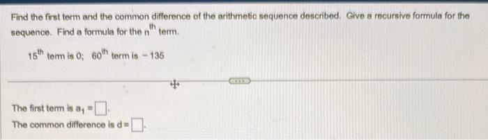 Solved Find the first term and the common difference of the | Chegg.com