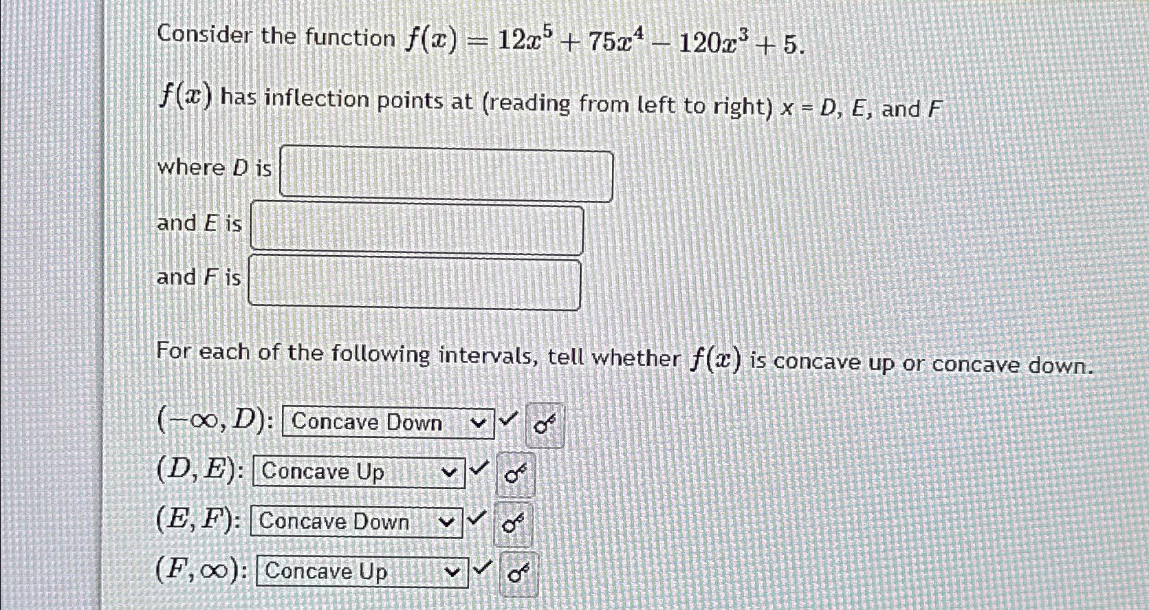 Solved Consider the function f(x)=12x5+75x4-120x3+5.f(x) | Chegg.com