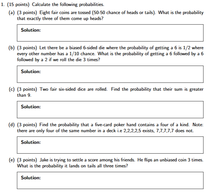Solved 1. (15 ﻿points) ﻿Calculate the following | Chegg.com