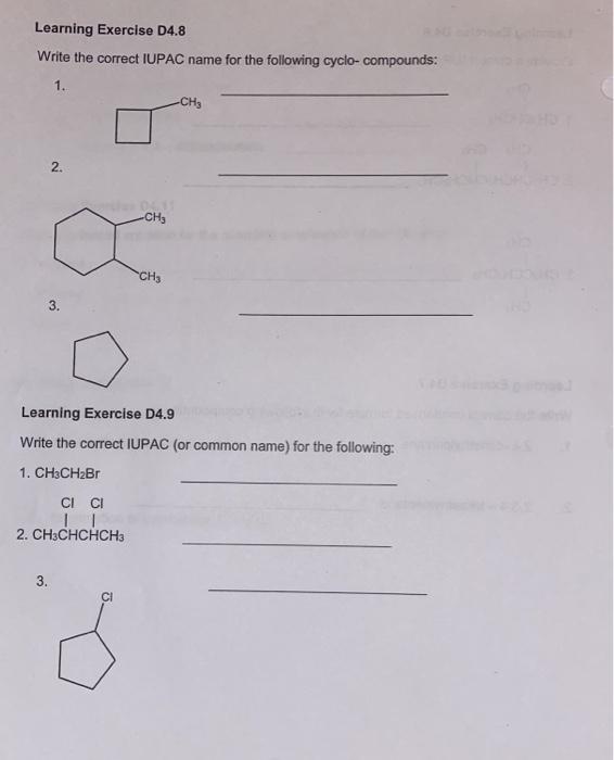 Solved Learning Exercise D4.6 Provide a correct IUPAC name | Chegg.com