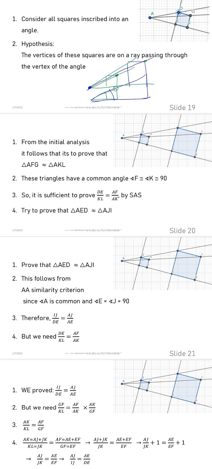 Solved to construct a square inscribed into a triangle with | Chegg.com