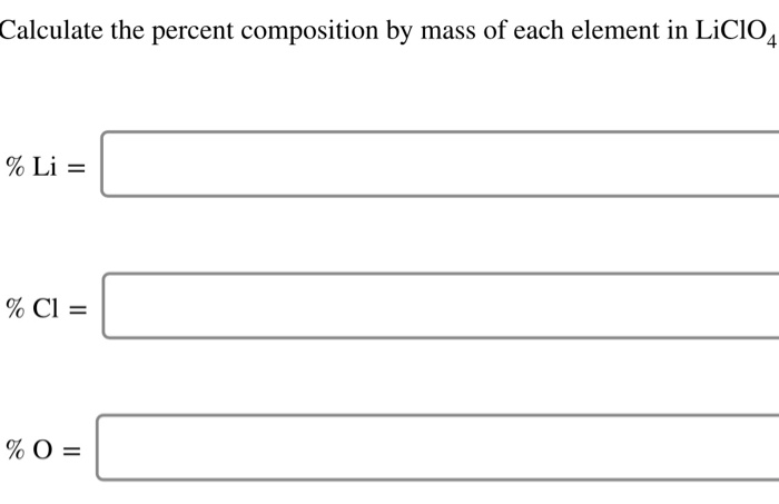 Solved Calculate the percent composition by mass of each | Chegg.com