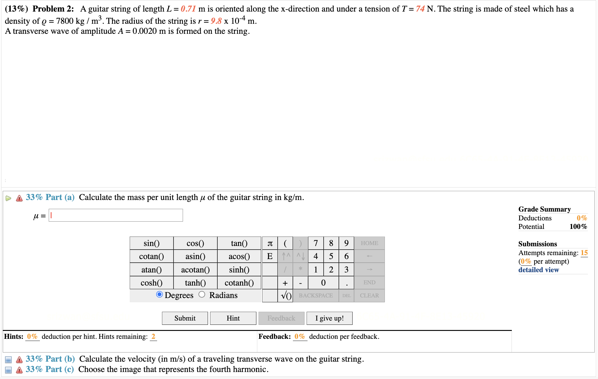 Solved Homework 10, ﻿Problem 2Please answer all parts | Chegg.com
