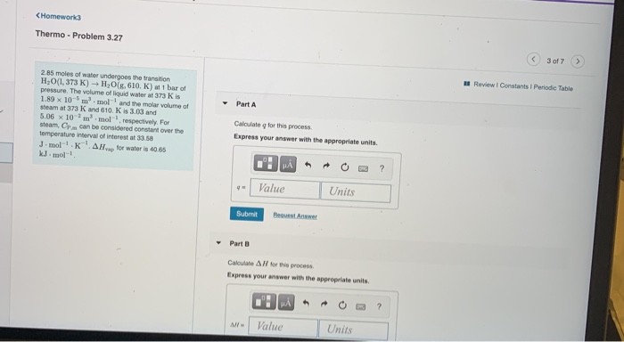 Solved Homework Thermo - Problem 3.27 3 of 7 Review | Chegg.com