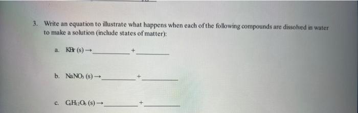 Solved 3. Write an equation to illustrate what happens when | Chegg.com