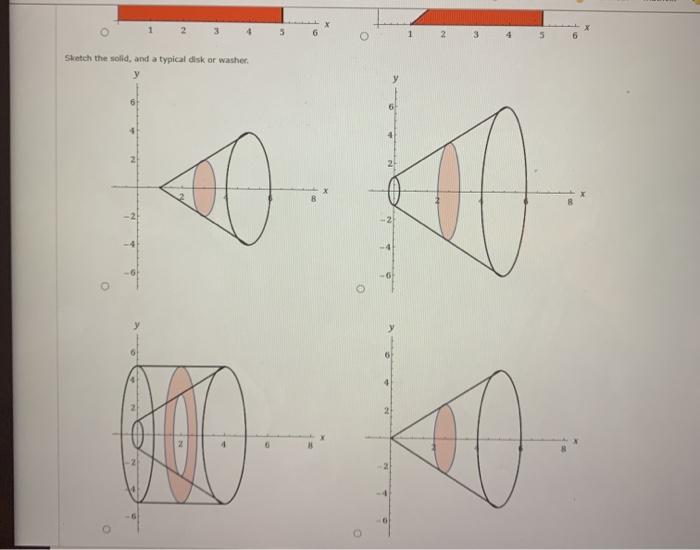 Solved 4 1 2 5 Sketch the solid, and a typical disk or | Chegg.com