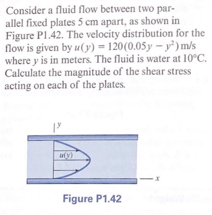 Solved Consider a fluid flow between two par- allel fixed | Chegg.com