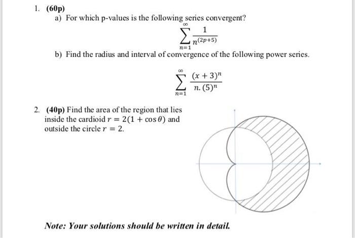 Solved 1. (60p) a) For which p-values is the following | Chegg.com