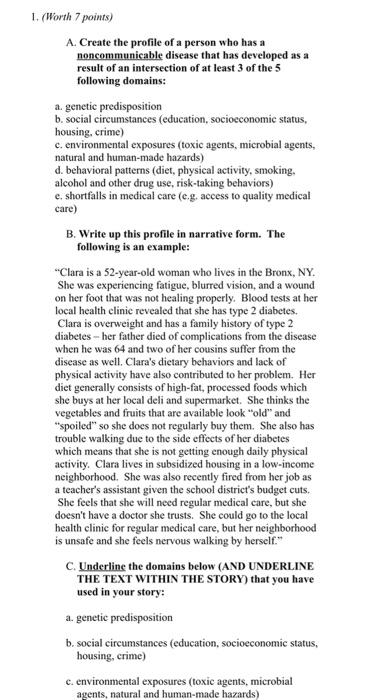 Solved B. Write up this profile in narrative form. The | Chegg.com