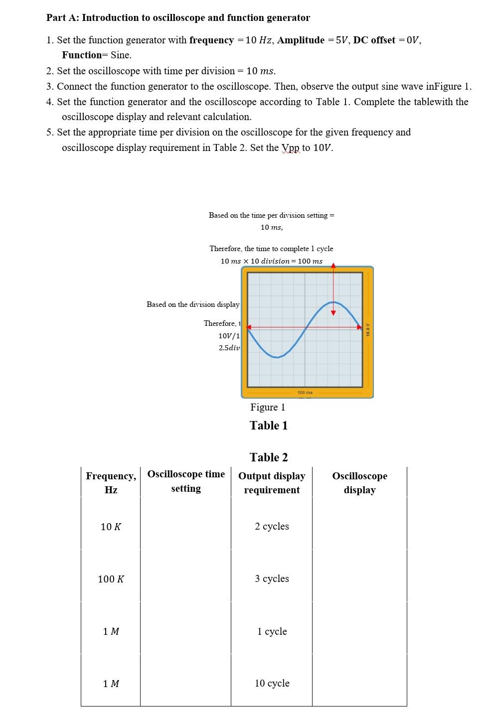 Solved Part A: Introduction to oscilloscope and function | Chegg.com
