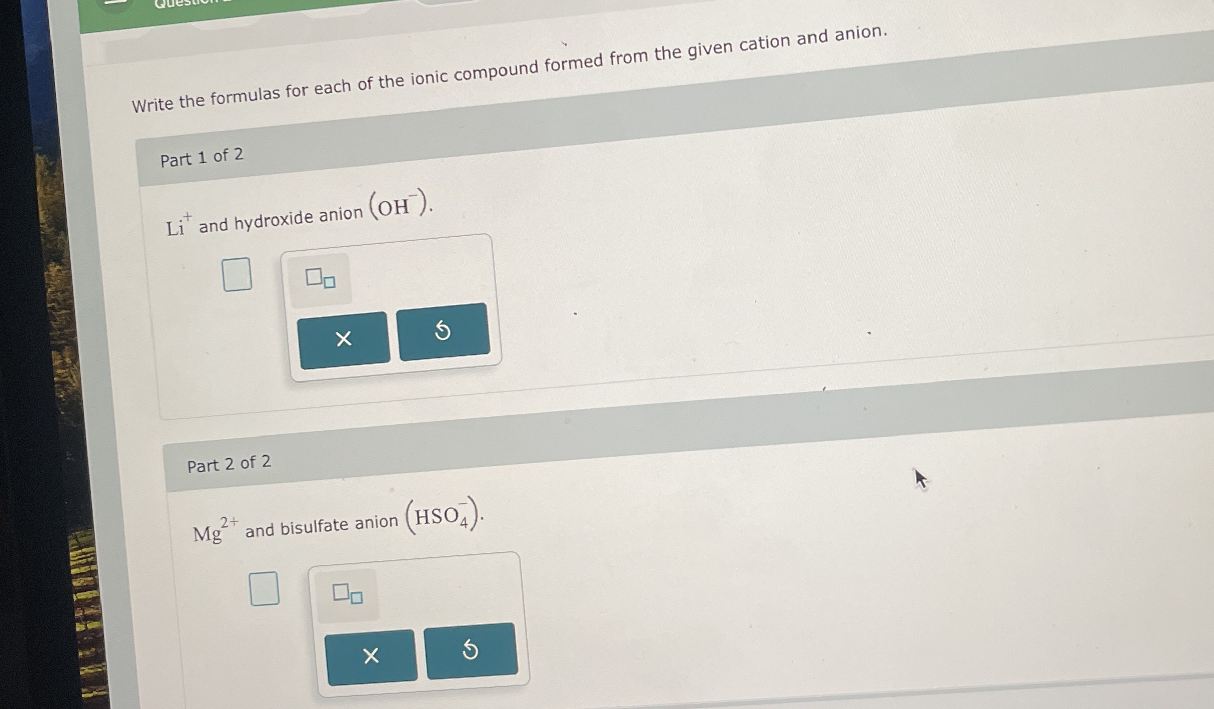 Solved Write the formulas for each of the ionic compound | Chegg.com