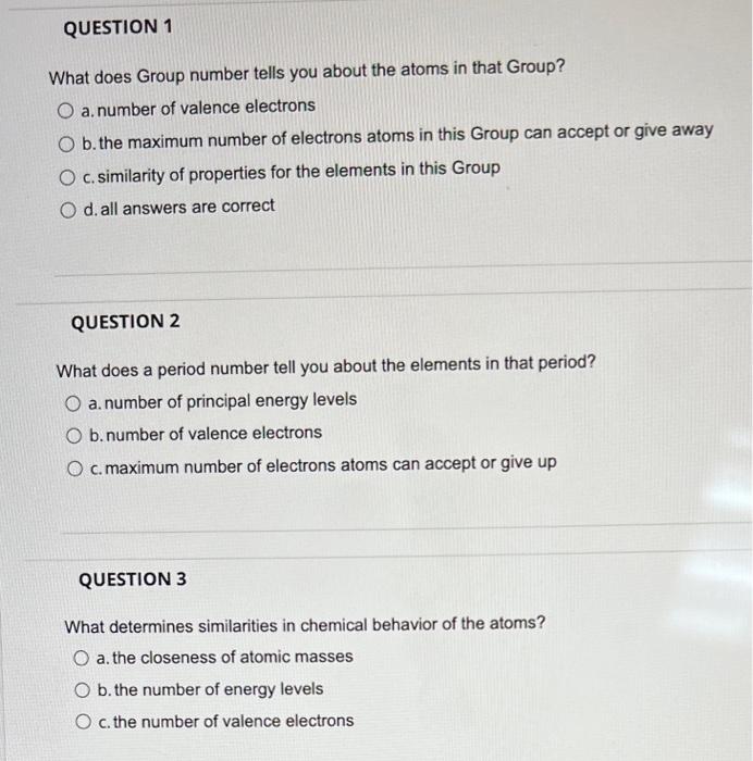 Solved QUESTION 1 What does Group number tells you about the | Chegg.com