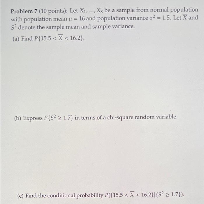 Solved Let X₁,..., Xs be a sample from normal population | Chegg.com
