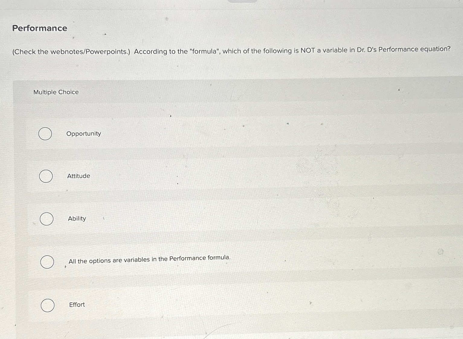 Solved Performance(Check the webnotes/Powerpoints.) | Chegg.com