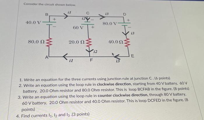 Solved Consider the circuit shown below. 1. Write an | Chegg.com
