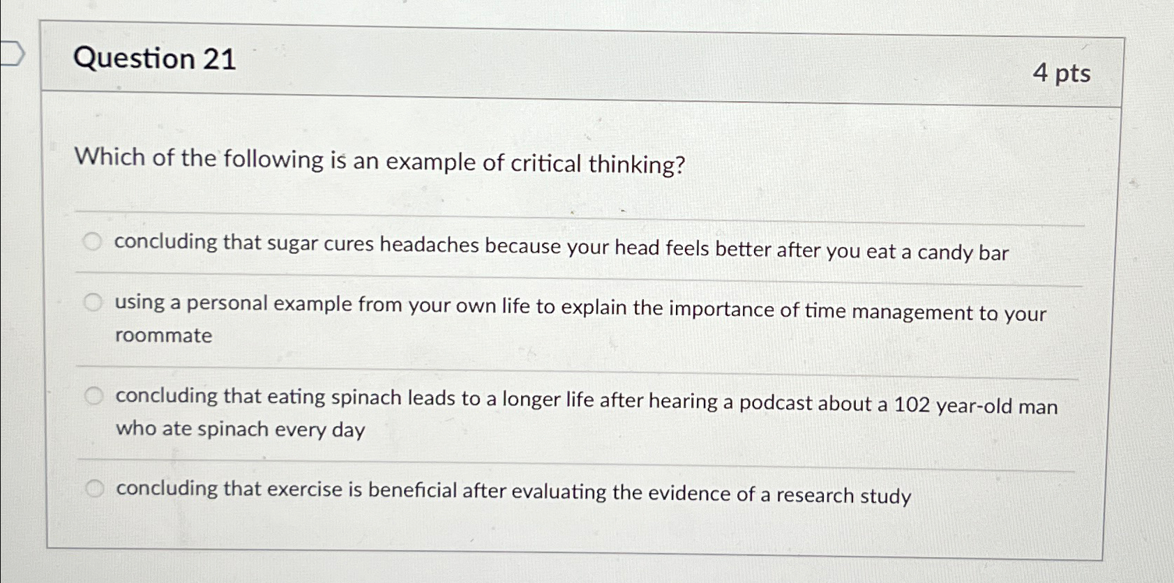 Solved Question 214 ﻿ptsWhich of the following is an example | Chegg.com