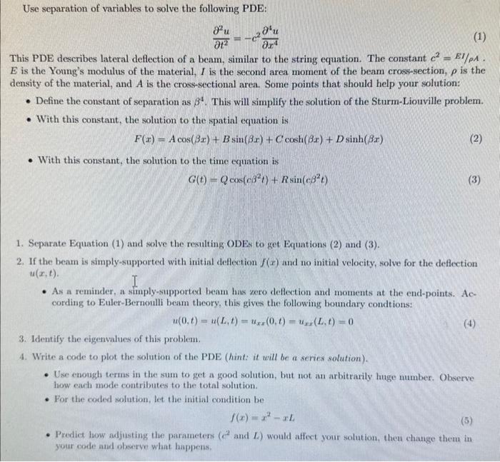 Solved Use separation of variables to solve the following | Chegg.com
