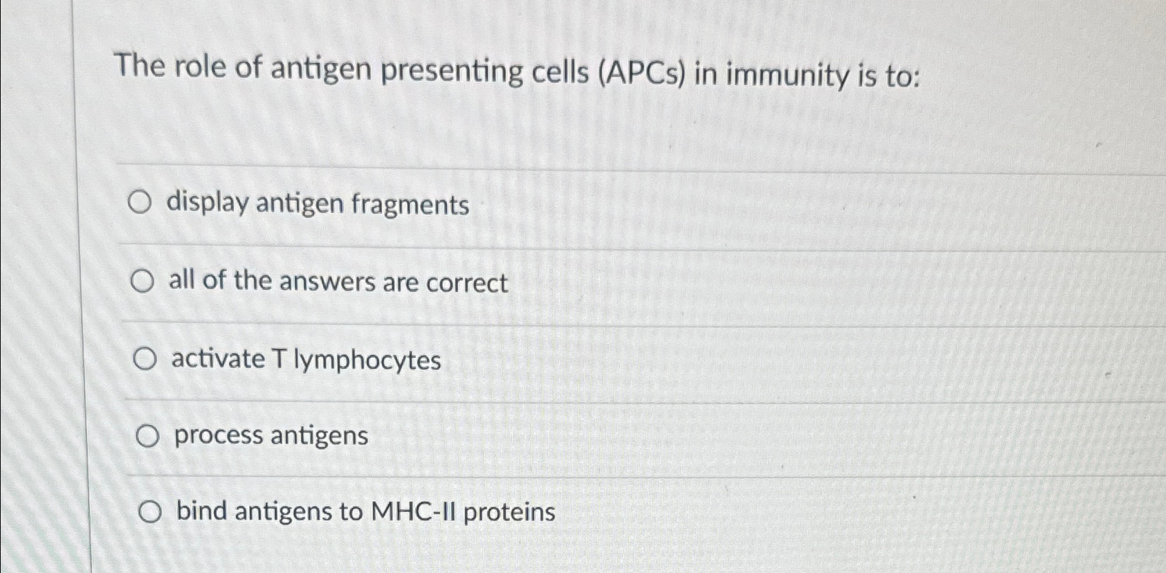 Solved The role of antigen presenting cells (APCs) ﻿in | Chegg.com