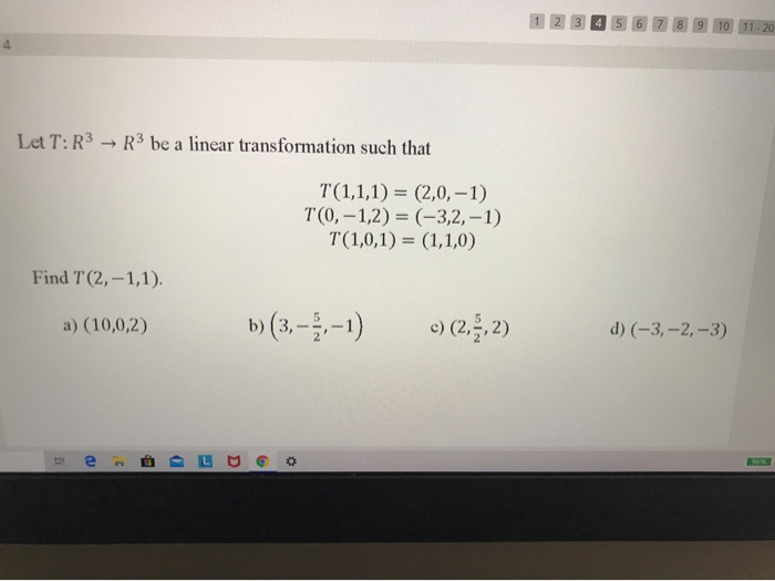 Solved 1 2 3 5 6 8 9 10 11-20 4 Let T: R3 → R3 be a linear | Chegg.com
