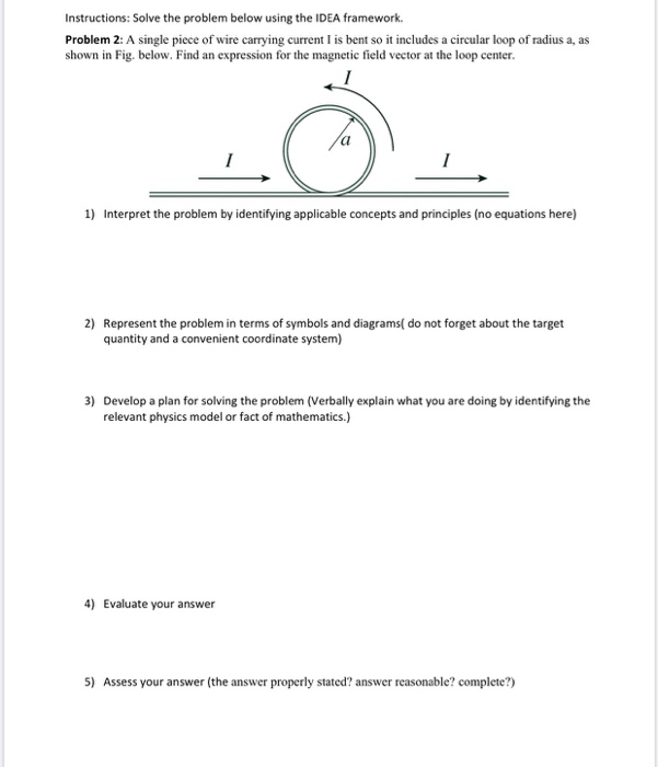 Solved Instructions: Solve the problem below using the IDEA | Chegg.com