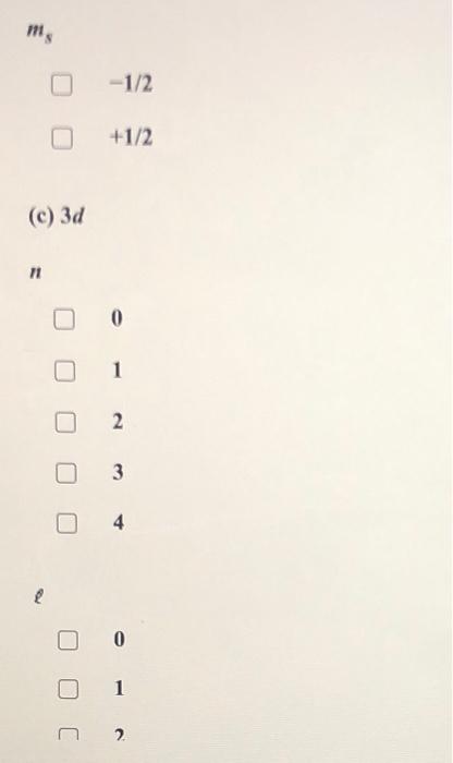 Solved Give all the possible values of the four quantum | Chegg.com