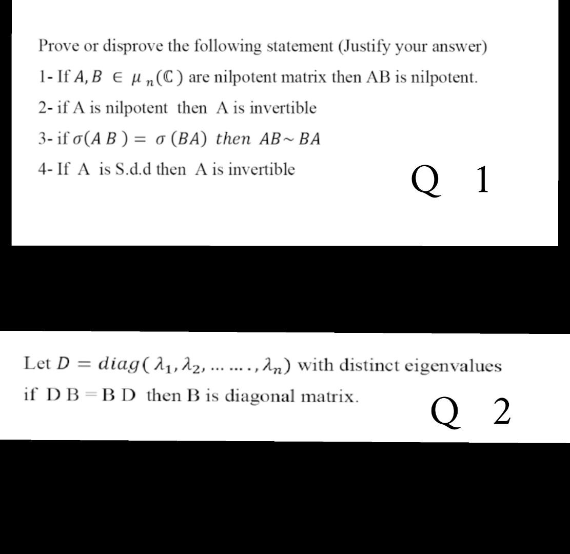 Solved Prove or disprove the following statement (Justify | Chegg.com