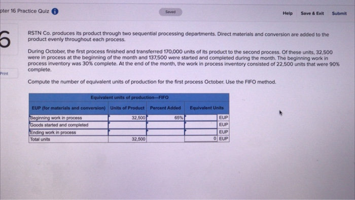 Solved pter 16 Practice Quiz Help Save & Exit Submit RSTN | Chegg.com Solved pter 16 Practice Quiz Help Save & Exit Submit RSTN | Chegg.com
