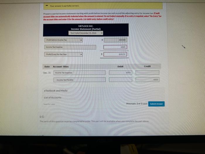 Solved Prepare a partial income statement starting with | Chegg.com