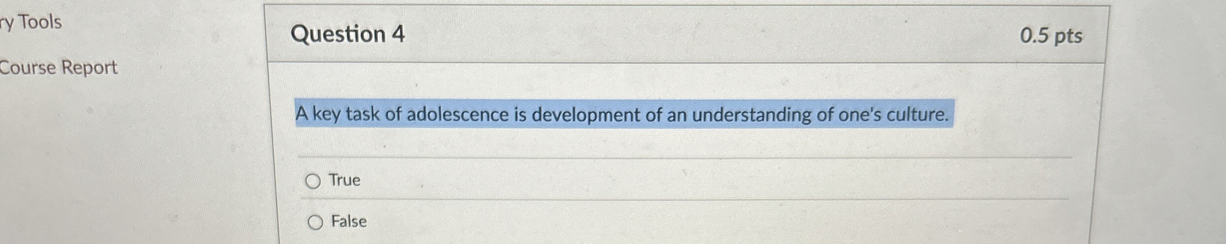 Solved y ToolsCourse ReportQuestion 40.5 ﻿ptsA key task of | Chegg.com