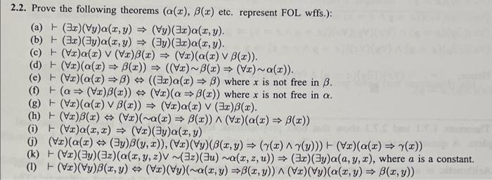 Solved 2.2. Prove the following theorems (α(x),β(x) etc. | Chegg.com