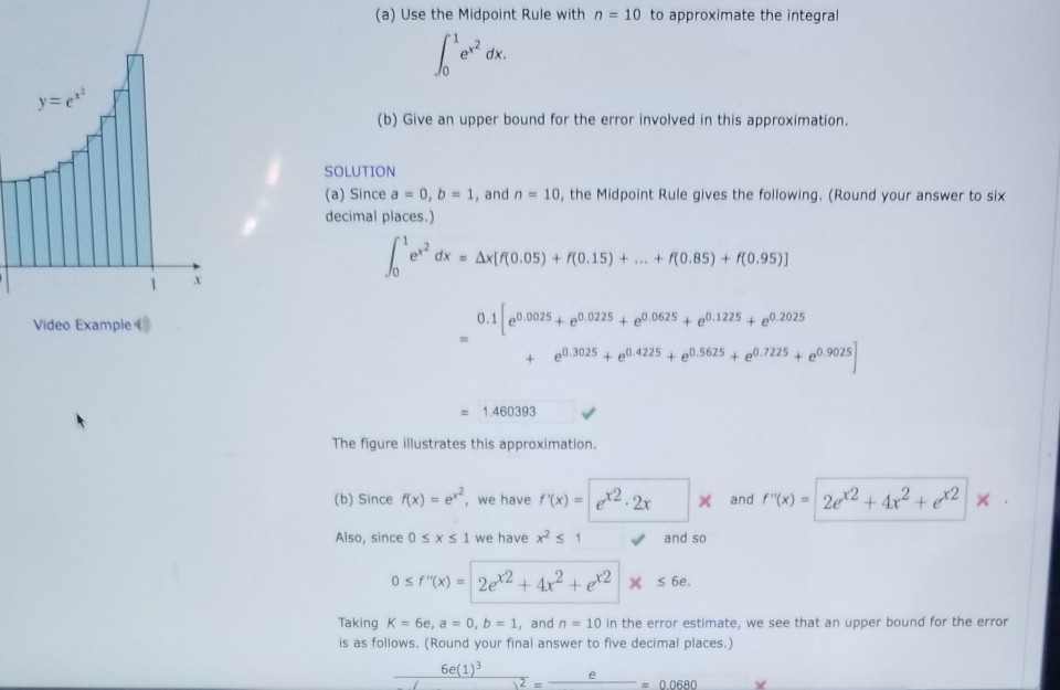 Solved (a) Use the Midpoint Rule with n = 10 to approximate | Chegg.com