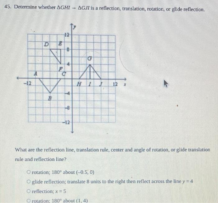 Solved 44. The dashed-line triangle is a dilation image of | Chegg.com