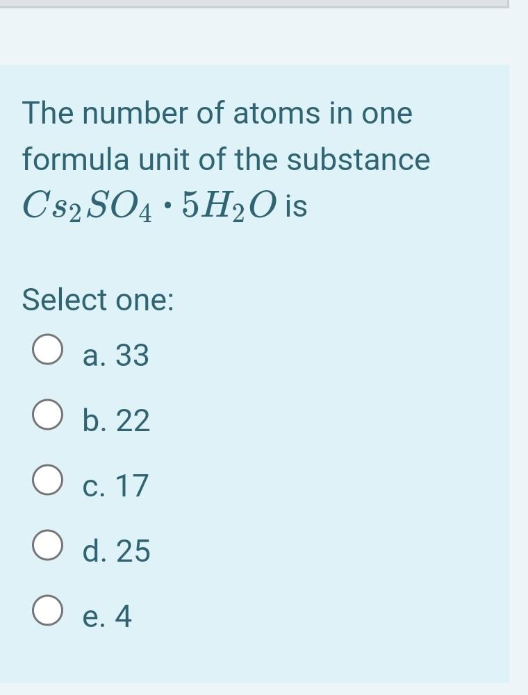 Solved The number of atoms in one formula unit of the | Chegg.com