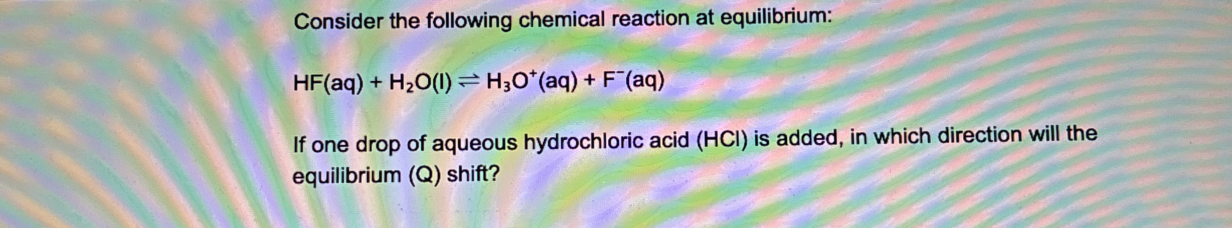 High Quality SOLUTION Consider the following chemical reaction at | Chegg.com