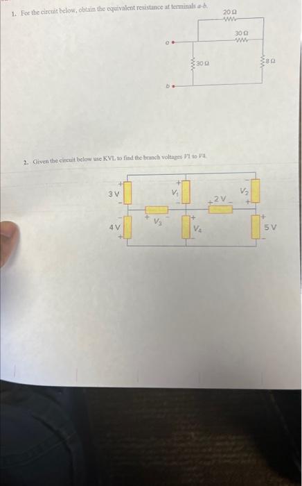 Solved 1. For the circuit below, obtain the equivalent | Chegg.com