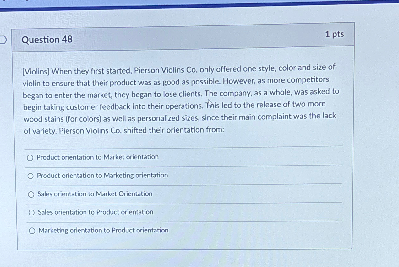 Solved Question 481pts[Violins] ﻿When they first started, | Chegg.com