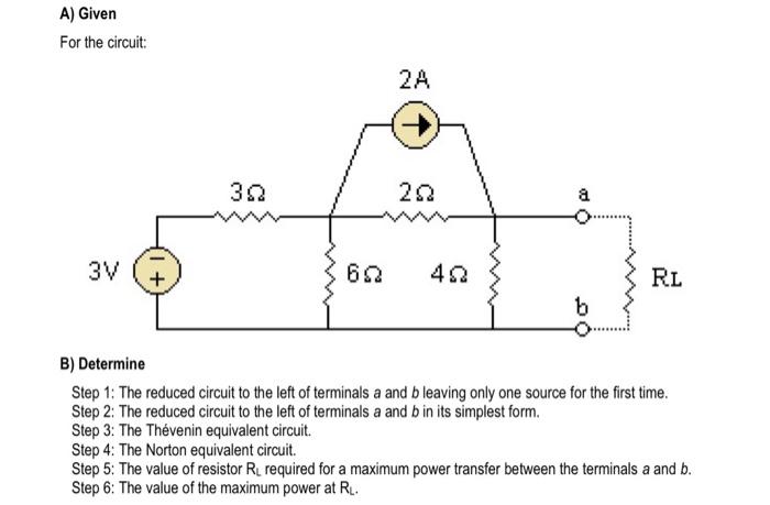 Solved A) Given For the circuit: B) Determine Step 1: The | Chegg.com