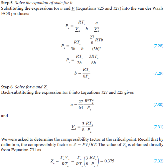 Solved: Model water using the van der Waals equation of state with ...