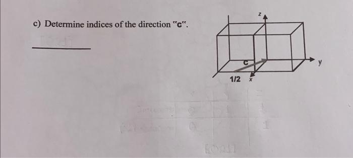 Solved c) Determine indices of the direction " c ". | Chegg.com