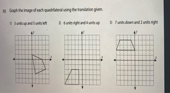 Solved 3) Graph the image of each quadrilateral using the | Chegg.com