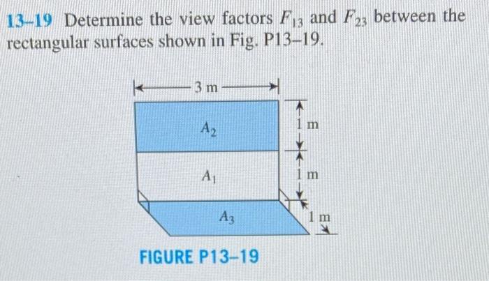 Solved 13-19 Determine the view factors Fia and F23 between | Chegg.com