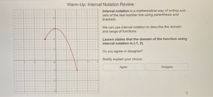 Solved Warm-Up: Interval Notation Review Interval notation | Chegg.com