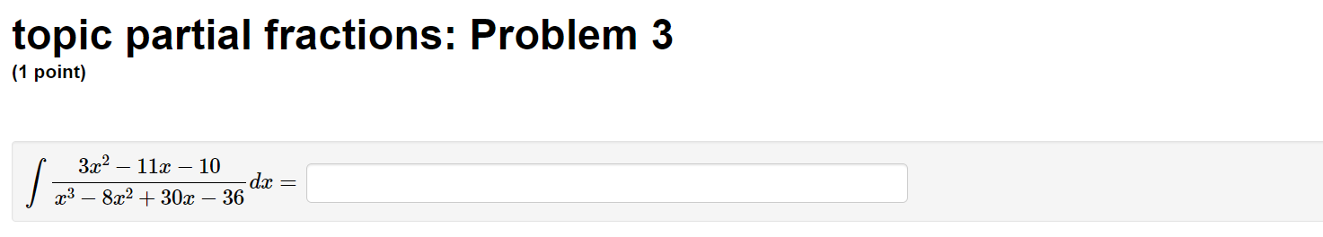 Solved topic partial fractions: Problem 3(1 | Chegg.com