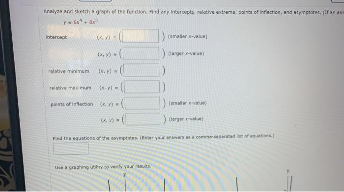 Solved 6x4 + 8x? Analyze and sketch a graph of the function. | Chegg.com
