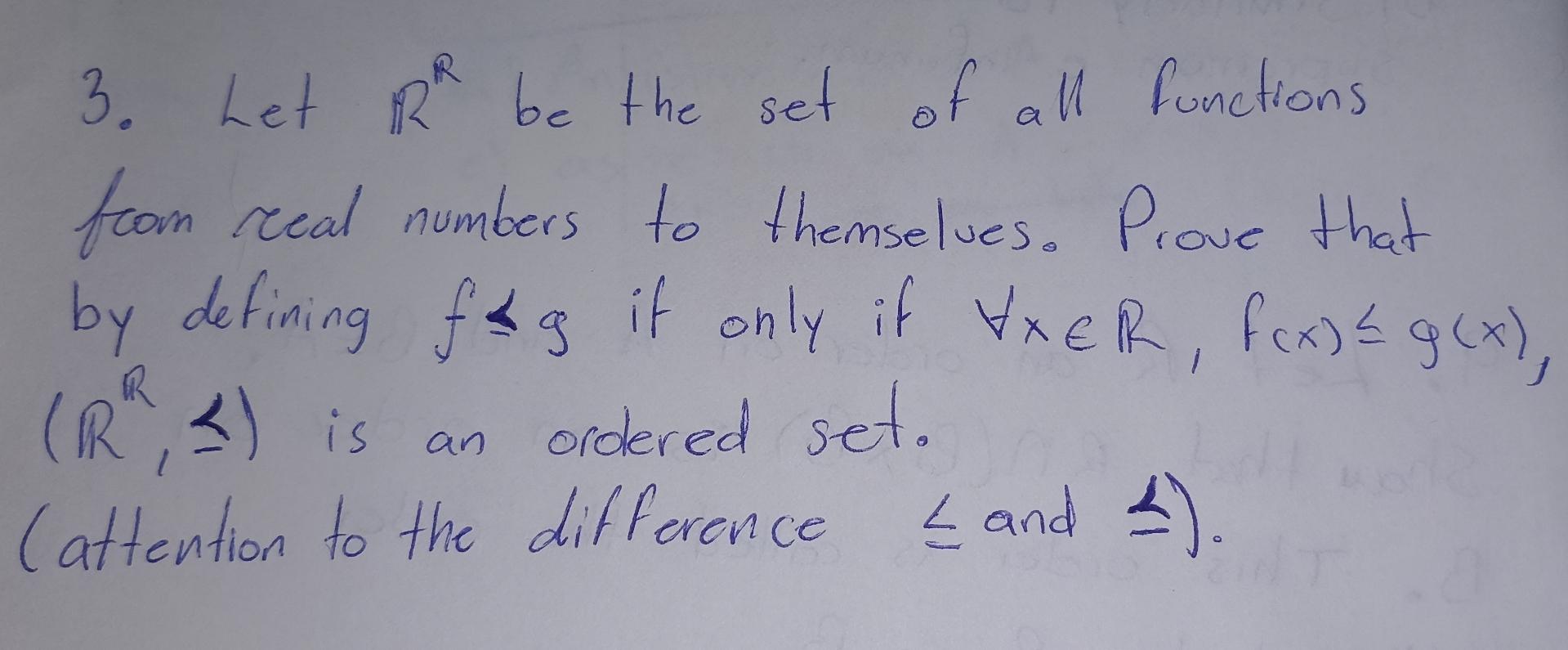 Solved Let RR ﻿be the set of all functions from real numbers | Chegg.com