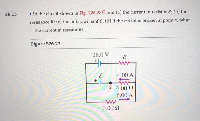 Solved 26.23 • In the circuit shown in Fig. E26.230 find (a) | Chegg.com