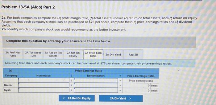Solved Required information Problem 13-5A (Algo) Comparative | Chegg.com