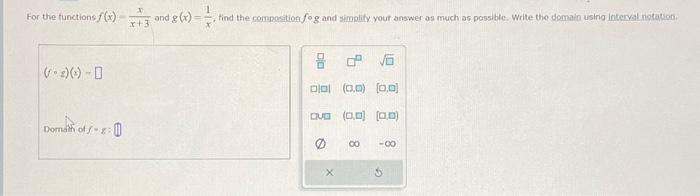 Solved For the functions f(x)=x+3x and g(x)=x∗1 find the | Chegg.com